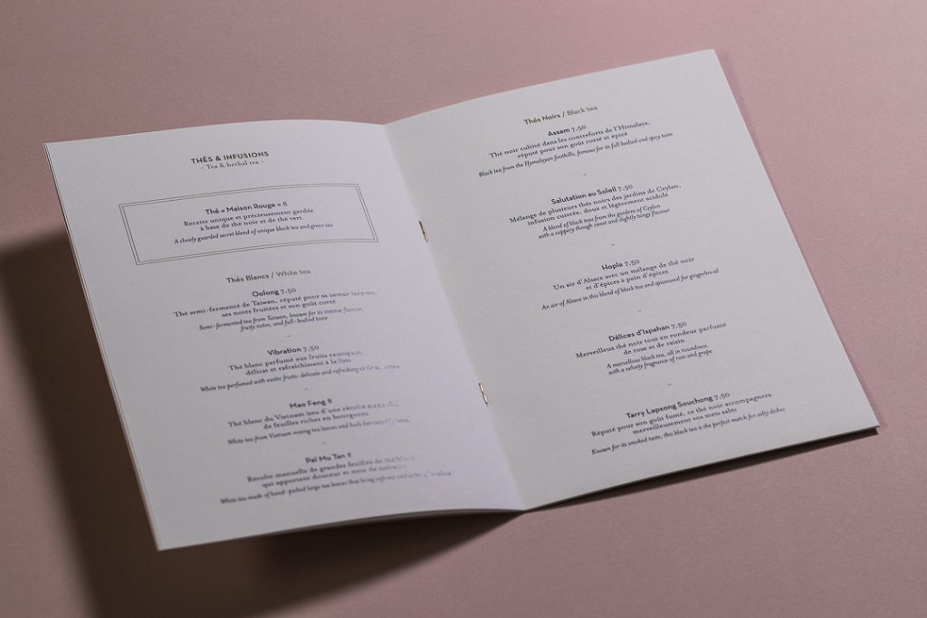 Impression Menu et Porte Addition pour restaurant - Spind